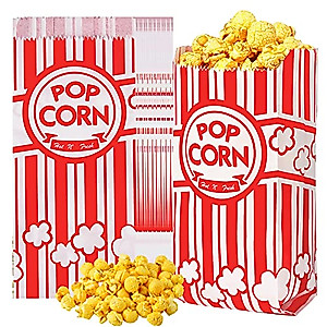 600 Pieces Paper Popcorn Bags 1 OZ - Paper Popcorn Container Concession Stand Supplies Movie Party Supplies Popcorn Holder for Popcorn Machine - RED and White