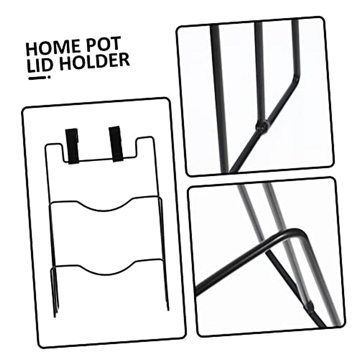 YARNOW Kitchen Cabinet Door Lid Holder Cutting Board Holder Stand Pan Lid Holder Metal Brackets Pans Organizer Rack Wall Mounted Lid Rack Pot Lids Holder Pot Lid Holder for Kitchen Iron