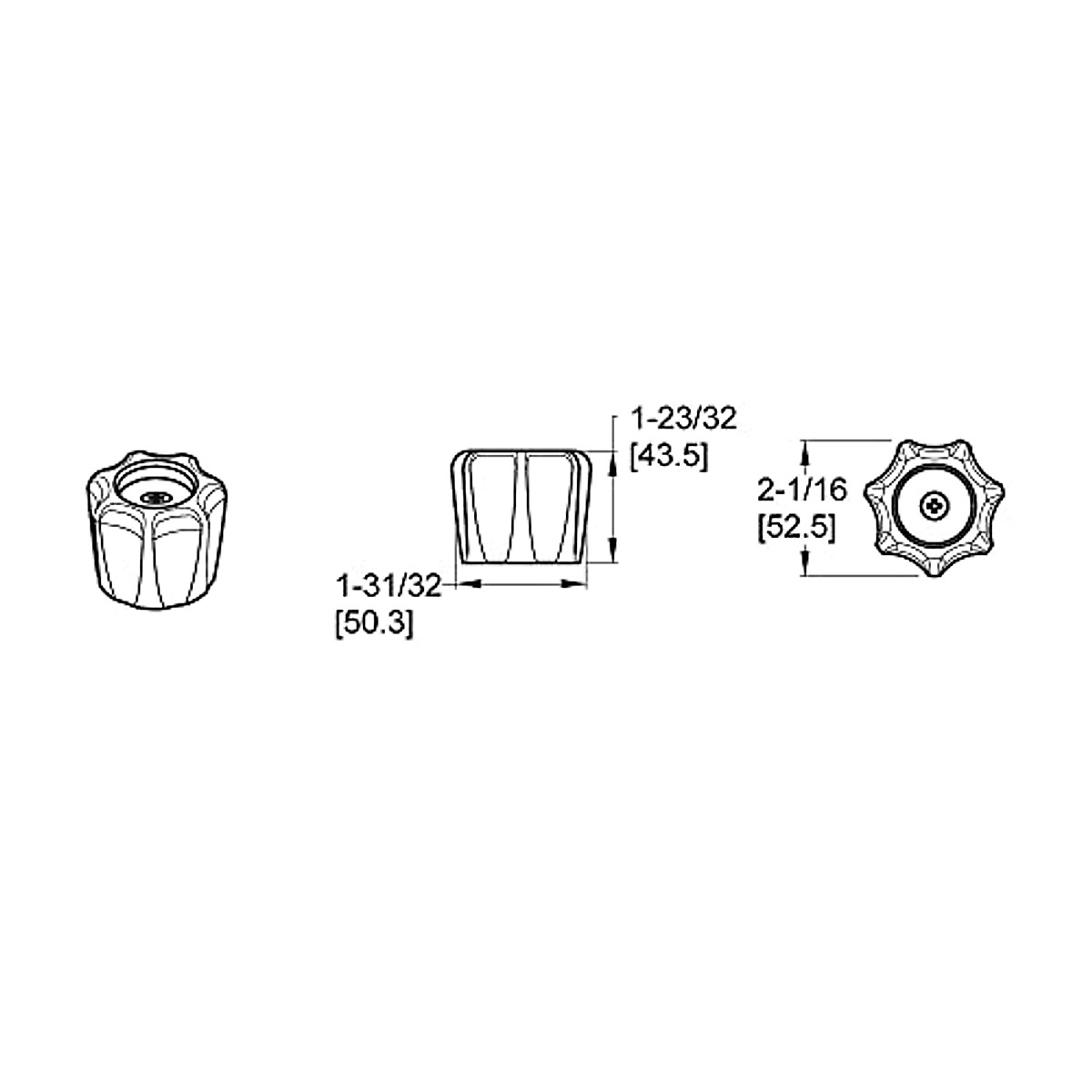 Pfister 9400860 Classic Round Acrylic Faucet Handle, 1 Count (Pack of 1), Clear