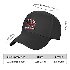 Rose Poland Poles Flag Baseball Cap for Men Women Adjustable Classic Dad Hat Trucker Cap for Running Outdoor Activities Snapback Hat