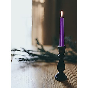 Hyoola Tall Taper Candles - 10 Inch Purple Unscented Dripless Taper Candles - 8 Hour Burn Time - 12 Pack