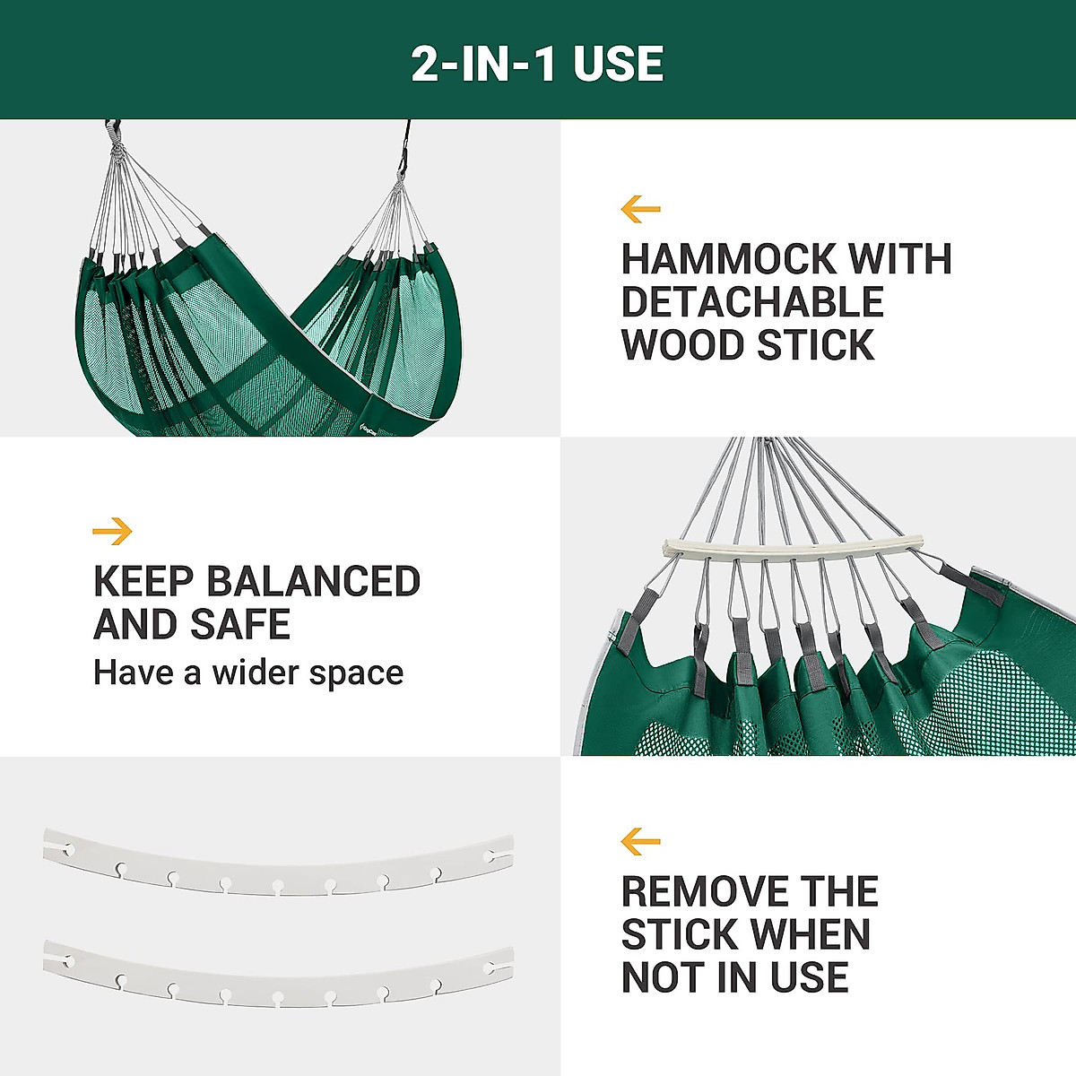 KingCamp Double Mesh Hammock, Camping Hammock Breathable Portable Outdoor/Indoor Hammocks Tree Hammock for Camping Backpacking, Hiking, Backyard, Patio Support to 440lbs, 2 Tree Straps (Petrolblue)