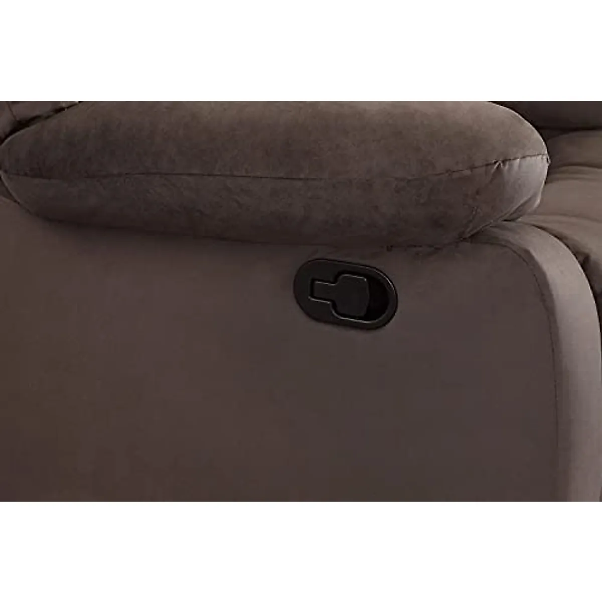 Blackjack Furniture Winthrop 60" Modern Manual Reclining Loveseat, Soft Microfiber Upholstery, Extra Padded Back, Lumbar Support & Smooth Reclining Mechanism, Space-Saving Recliner, Loveseat, Brown