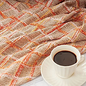 LALIFIT Buffalo Plaid Blankets Orange Fall Throw Blanket with Fringe Reversible Bed Blanket for Valentine's Halloween Christmas Farmhouse Couch Sofa Home Decor 50" x 60" (Orange Plaid)