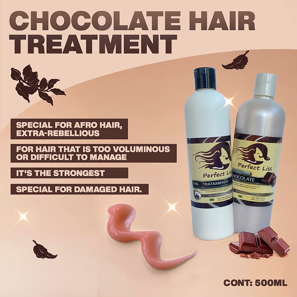 Perfect Liss Keratin Hair Treatment - Repair Nourishment for Curly, Unruly Hair - Vitamin Straightening and Smoothing Beauty KIT 16 fl oz