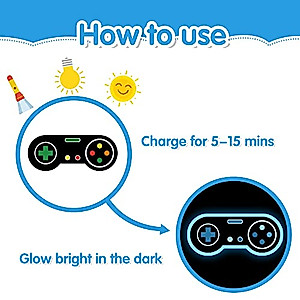 Gaming Wall Decals Glow in The Dark Wall Decals Video Game Zone Wall Stickers Removable Gaming Room Wall Decor Peel and Stick for Boys Kids Bedroom Playroom… (Large Size-Blue)