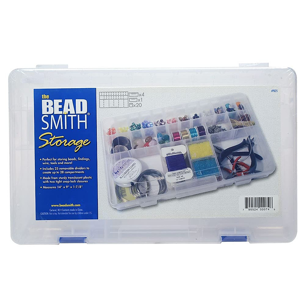 Beadsmith Plastic Organizer Box 14 x 9 x 1-7/8"