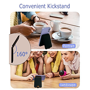 Meroqeel Magnetic Phone Wallet Stand for MagSafe iPhone 12 13 14 Series, Leather Magnet 3 Credit Card Money Holder for The Back of Mag Safe Phone 12 13 14 Pro Max Case, 2-in-1 Cards Wallets - Green