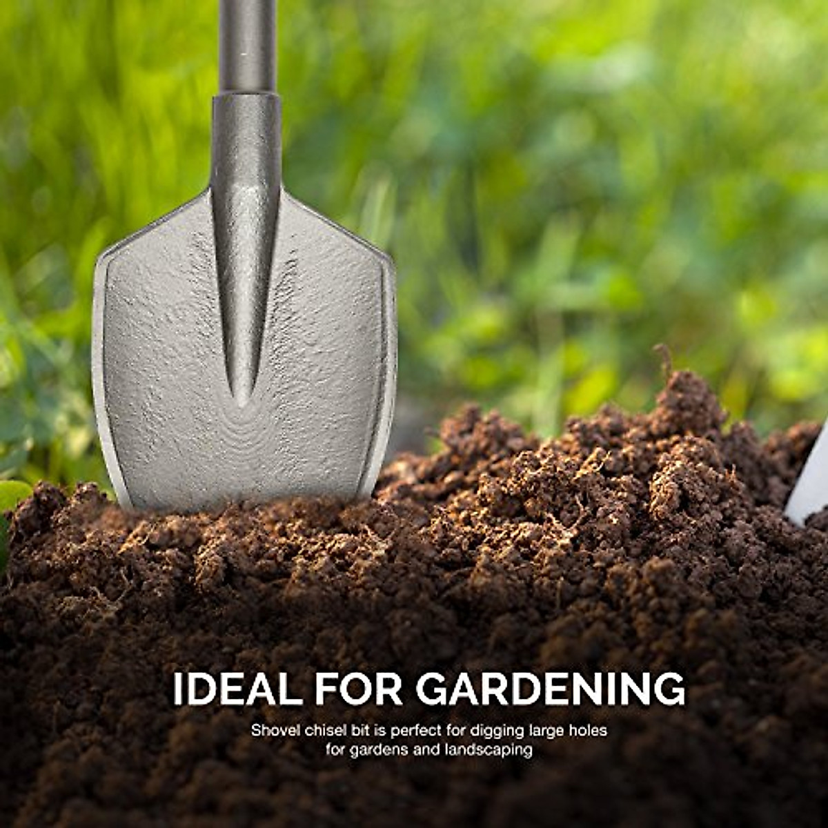 Neiko 02627 Clay Spade Chisel Bit for Demolition Hammers, Alloy Steel | 1-1/8" Hex Shank | 17.5-inch Length