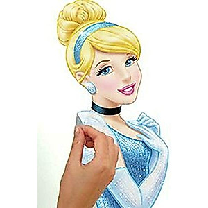 RoomMates RMK1957GM Disney Princess Cinderella Glamour Peel and Stick Giant Wall Decal,Blue