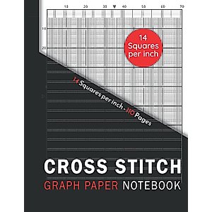 Cross Stitch Graph Paper Notebook: 14 squares Per inch grid Embroidery & Needlework. Large Print Din A4, 110 pages with 14 lines per inch chart For all your patterns and designs.