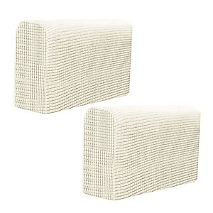 Susosu Couch Cover 2pcs/Pack Home Couch Solid for Sofa Armchair Slipcover Armrest Cover Non Slip Recliner Arm Cap Protective Living Room Stretchy (Color : K)