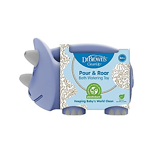 Dr. Brown’s CleanUp Pour & Roar Watering Can, Baby Bath Essentials Kids Toy, 6+ Months BPA Free, Certified Plastic Neutral