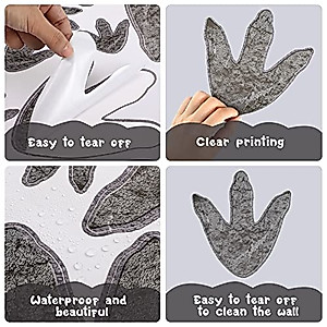 Gersoniel 66 Pcs Dinosaur Decor Footprints Floor Decals Peel and Stick Track Stickers Removable Tracks Wall Vinyl Decal for Baby Nursery Bedroom Home, 3 Sizes