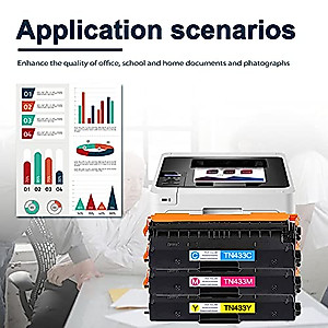 Van Enterprises 3 Pack Color TN433 TN433C TN433M TN433Y (1C+1M+1Y) Compatible Toner Cartridge Replacement for Brother HL-L8260CDW L8360CDW L9310CDWTT DCP-L8410CDW MFC-L8610CDW Printer Ink Cartridge