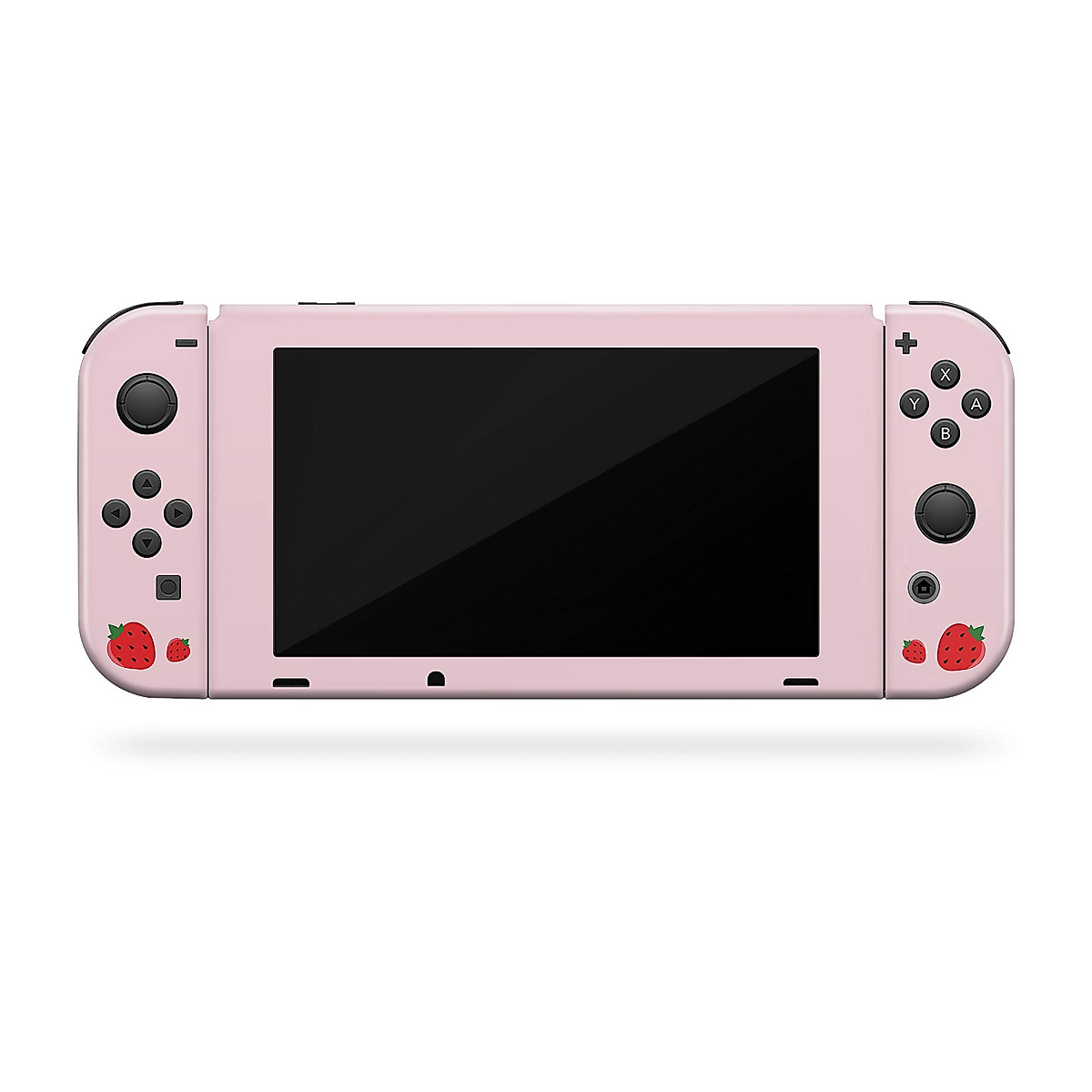 Tacky Design Strawberries Skin Compatible with Nintendo Switch Skin Wrap Cover, Kawaii Pink Strawberry Skin for Nintendo Switch Stickers, Premium Vinyl 3M Full Wrap Decal.