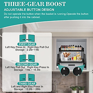 Ebusin 24 Inch Pull Down Cabinet Organizer - 2 Tier Kitchen Cabinet Pull Down Shelf for Space-Saving Convenience. Ideal Spice Rack Organizer for Kitchen Cabinets.