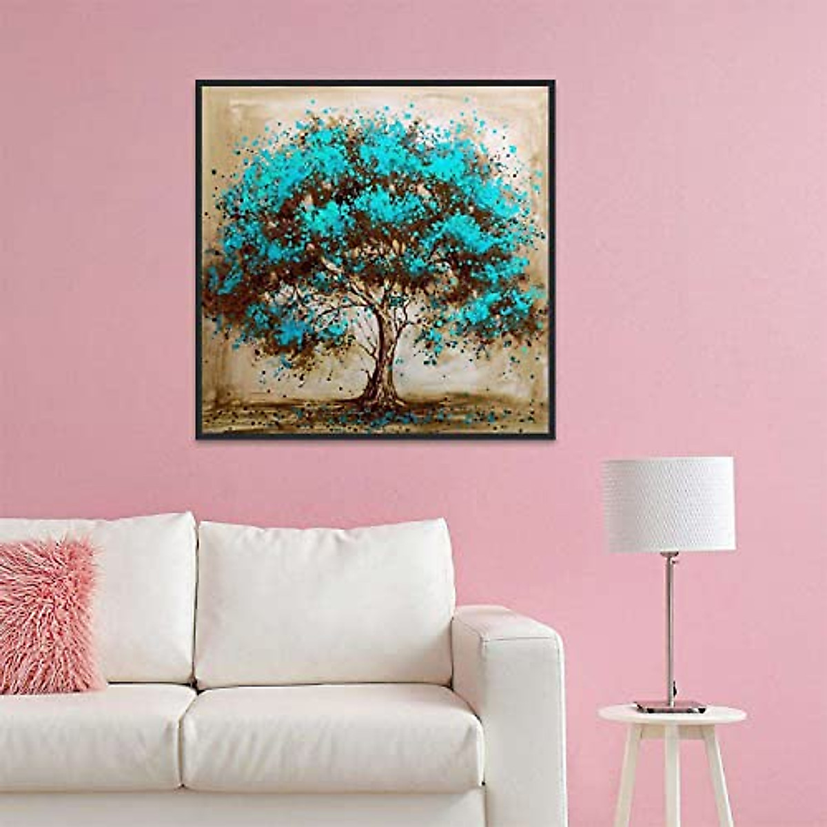 Disxvivy Cross Stitch Stamped Full Embroidery Kits DIY 11CT Cotton Thread Printed DIY Needlepoint Kits DMC Craft Needlework Set Cross-Stitch Stamped Sets-Evergreen 17.7×17.7 inchs