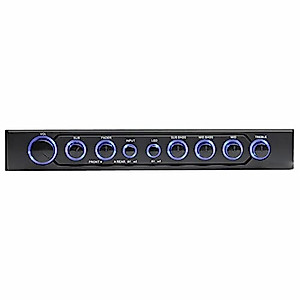 Autotek ATEQ709 4-Band Audio Equalizer with Built-in 2-Way Crossover, 9 Volts, 1/2 DIN, re-amp EQ with Front/Rear Active Crossover, and Selectable 12dB high-Pass Crossover,Black
