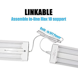 THKSGOD Linkable LED Shop Light 4ft,5000K Daylight White,led Shop Light for Garage 4500LM Super Bright,Shop Light for Workshop