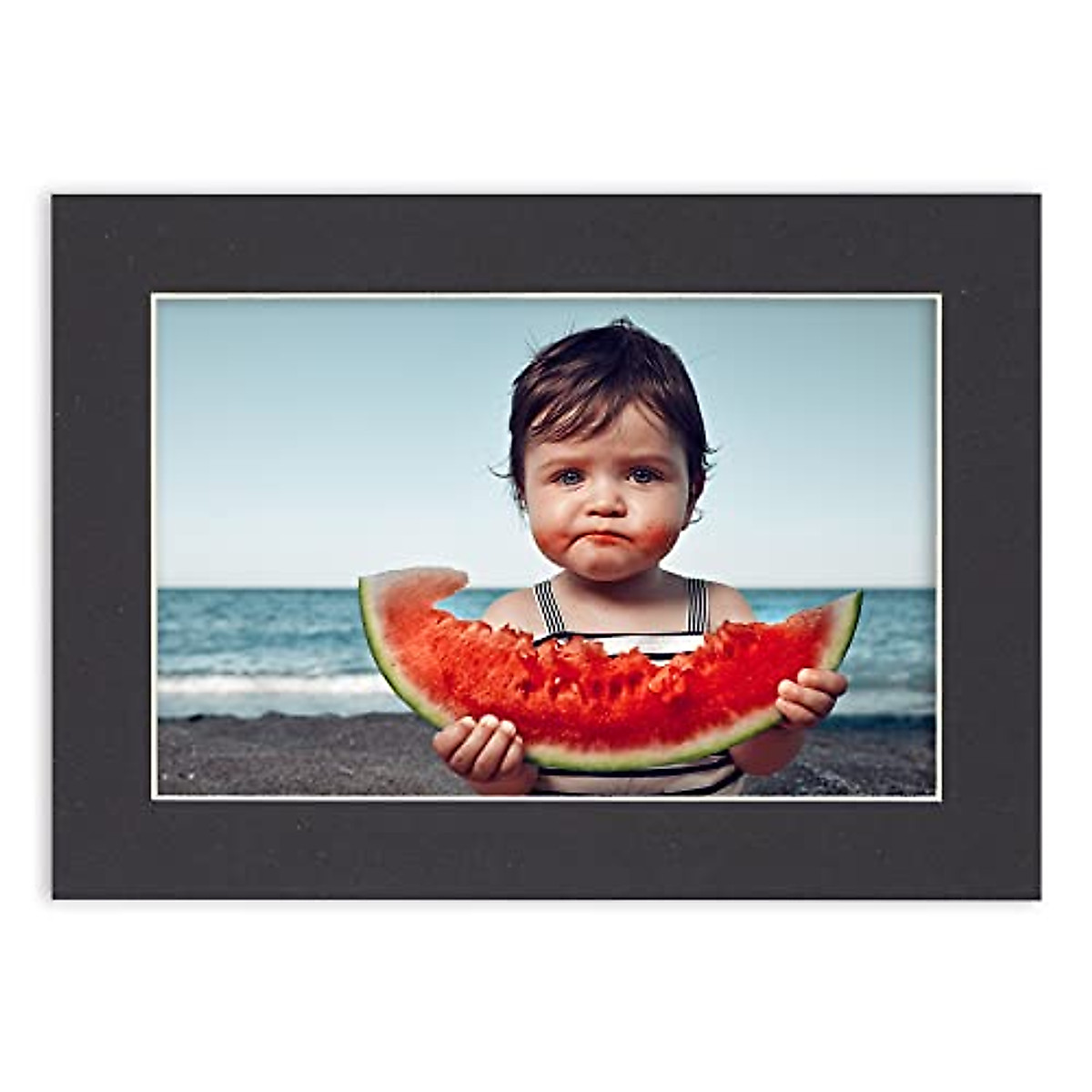 12x18 Mat Bevel Cut for 11x17 Photos - Acid Free Black Precut Matboard with Backing Board and Crystal Clear, Self Seal Photo Mat Bag - for Pictures, Photos, Framing - 4-ply Thickness