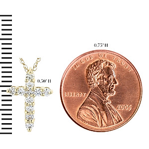 The Brothers Jewelry Co. Real Diamond Cross Necklace 14K Gold for Women 1/4 CT (White Gold)