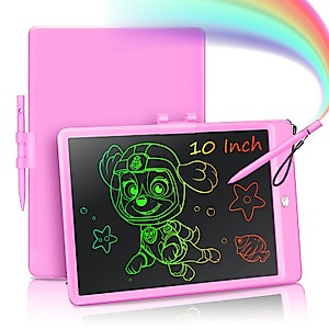 KTEBO 10in LCD Writing Tablet for Kids, Great Educational Toys for Preschool Toddlers Learning, Drawing Board Toys for Age 3+ 4+ 5-7 6-8 9 8-12 Years Old Boys Girls, Gifts for Baby Girl Boy - Pink