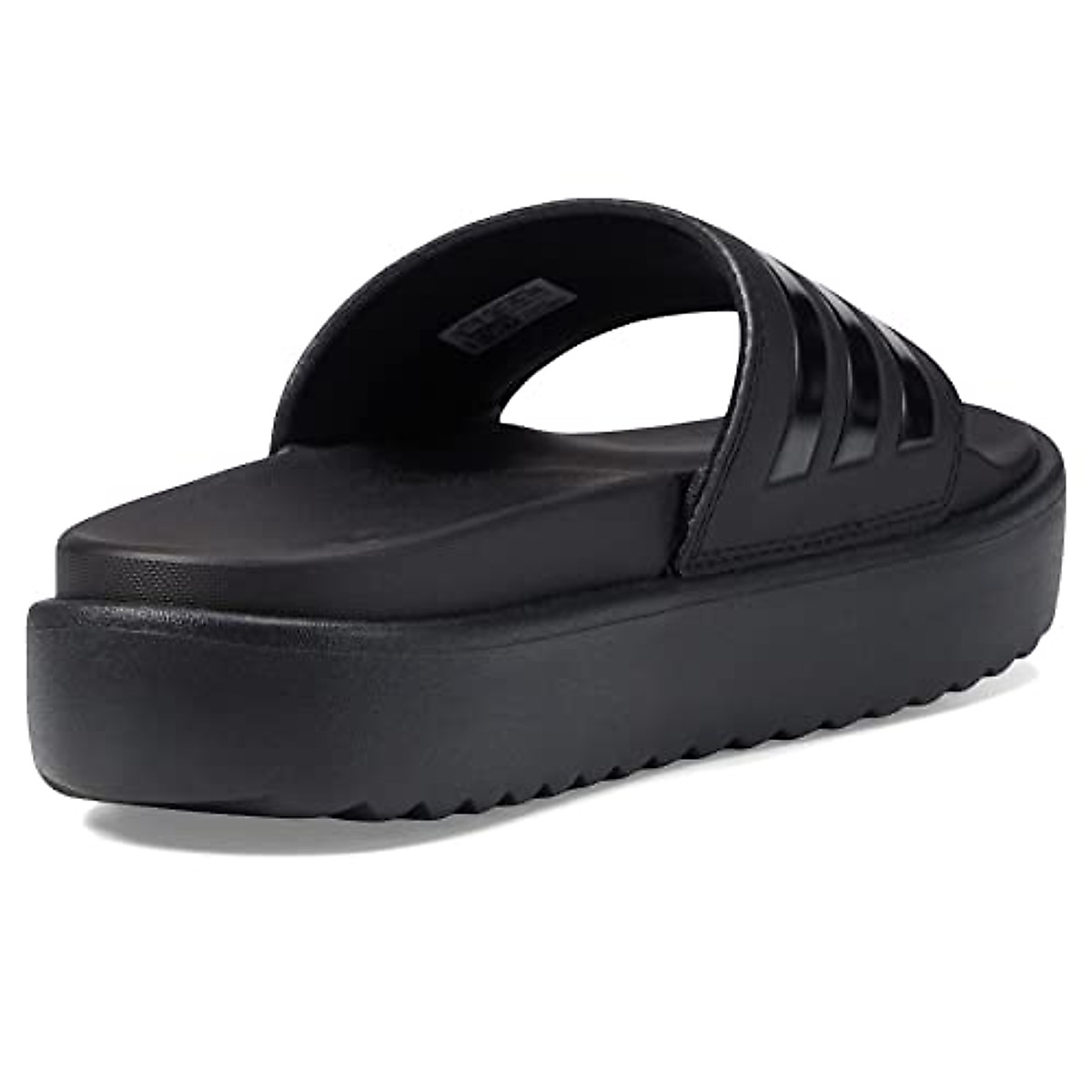 adidas Women's Adilette Platform Slide Sandal, Black/Black/Black, 8