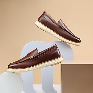 Bruno Marc Men's Casual Dress Shoes Slip-on Lightweight Penny Loafers,Size 10.5,Dark Brown,SBLS2349M