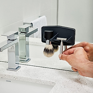 Tooletries - The Maverick Silicone Razor & Brush Holder Holder - The Best Safety Razor Stand. This Will Prolong The Life of Your Shaving Brush - Charcoal