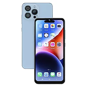 TUORE Big Screen Smartphone, Rear Front Camera 2.0GHz 2 Card 2 Standby Amazing Clarity 3G Smartphone 3500mAh Battery Fast Positioning 100-240V for Daily Use (Blue)