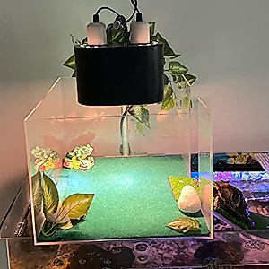 Abustle pig Dual Reptile Light Fixture,Dual Deep Heat Lamps UVB Light Fixture for Reptiles Dome Heat Lighting Lamp Combo kit for Bearded Dragon,lguana,Snake,Turtle Tank,E27