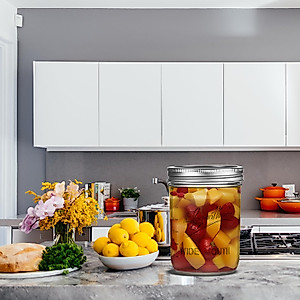 eleganttime Wide Mouth Mason Jars 16 oz,12 Pack Canning Jars with Lids,Airtight Container Glass Jars for Candles,Home Decor,Overnight Oats,Fruit Preserves,Jam or Jelly