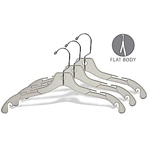 Sturdy Clear Plastic Top Hanger, Box of 100 Durable Space Saving Hangers w/ 360 degree Chrome Swivel Hook and Notches for Shirt or Dress by The Great American Hanger Company