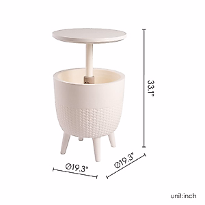 Lagoon Cancún Outdoor Cooler Bar/Cocktail/Coffee 3-in-1 Patio Table (White)