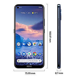 Nokia 5.4 | Android 10 | Unlocked Smartphone | 2-Day Battery | Dual SIM | US Version | 4/128GB | 6.39-Inch Screen | 48MP Quad Camera | Polar Night