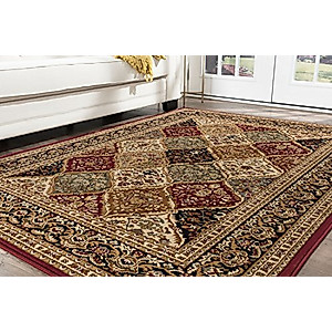 Princeton Traditional Oriental Red Octagon Area Rug, 5' Octagon