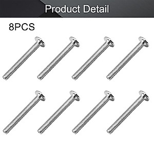 MroMax 8Pcs M6 x 50mm Flat Head Hex Socket Cap Screws Bolts, Nickel Plated Carbon Steel Fully Threaded Furniture Screws for Assemble Cabinets, Baby Beds, Tables and Chairs