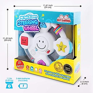 BEST LEARNING My Spin & Learn Steering Wheel - Interactive Educational Toys for 6 to 36 Months Old Babies & Toddlers - Learn Colors, Shapes, Feelings & Music - Birthday Gifts for Children