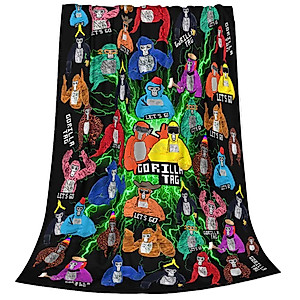 Gorilla Blanket Boys Gorilla Throws Blanket Children's Nap Blanket- Soft Lightweight Plush Tag Blanket Cozy (60in x 80in)