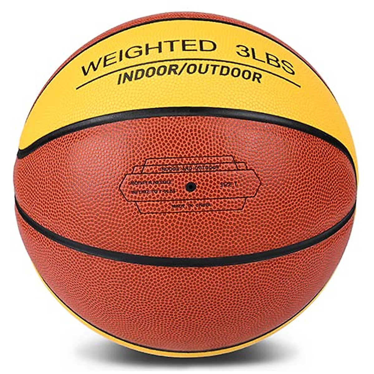 KUYOTQ 3lbs 29.5" Weighted Basketball Composite Indoor Outdoor Heavy Trainer Basketball for Improving Ball Handling Dribbling Passing and Rebounding Skill (deflated, Size 7)