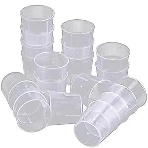 Goeielewe 50PCS Plastic Medicine Cups, 60ml/2oz Clear Reusable Graduated Cups Transparent Scale Measuring Cups, Measure Container for Mixed Pills, Liquid Medication