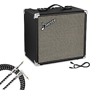 Donner Bass Guitar Amp 30W Electric Bass Combo Amplifier DBA-30 & Electric Guitar Cable 10 ft