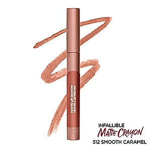 L'Oreal Paris Infallible Matte Lip Crayon, Smooth Caramel (Packaging May Vary)