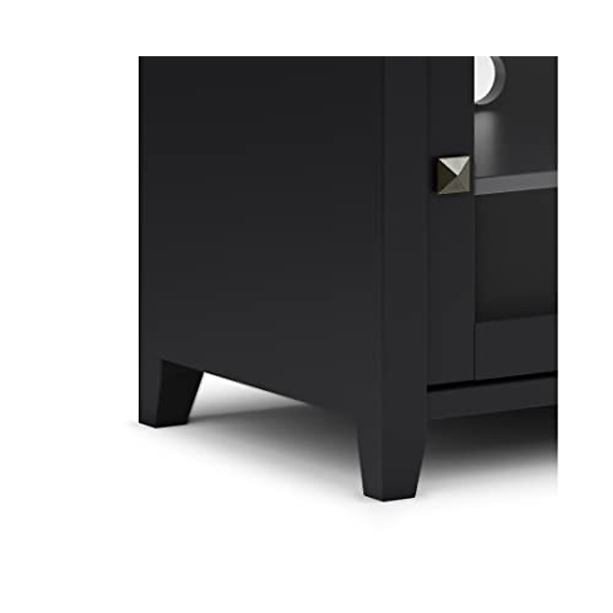 SIMPLIHOME Cosmopolitan SOLID WOOD 48 Inch Wide Contemporary TV Media Stand in Black for TVs up to 55 Inch, For the Living Room and Entertainment Center
