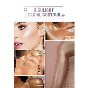 SUMEITANG 8 Colors Face Highlighter Makeup Palette，Shimmer Glitter Multichrome Highlight Powder，All Sparkling Shades Can Be layered or Worn Individually to Enhance and Brighten Your Face Features