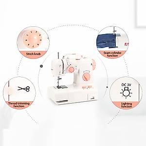 Mini Sewing Machine, Dual Speed Portable Sewing Machine for Household, Travel, Basic Sewing, Children, Beginners, Kids
