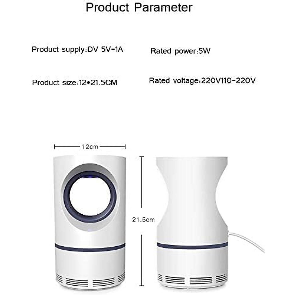 Mosquito Trap, Bug Zapper Indoor, USB Mosquito Zapper Indoor, UV Light Mosquito Lamp Traps Mosquito Flying and Insects, Mosquito Killer for Home, Indoor, Outdoor, Patio (White)