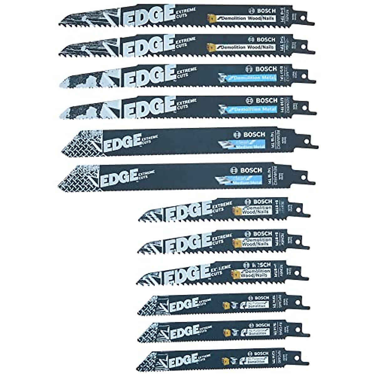 BOSCH RDM012 12 pc. Edge Pro-Demo Reciprocating Saw Blade Set