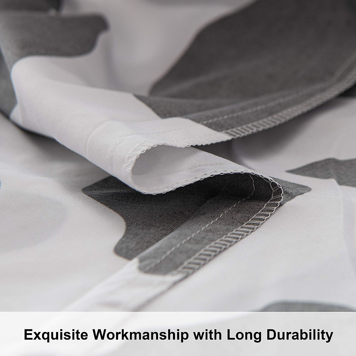 NTBAY Microfiber Queen Duvet Cover Set, 3 Pieces Ultra Soft Cow Printed Comforter Cover Set with Zipper Closure and Corner Ties, Black and White